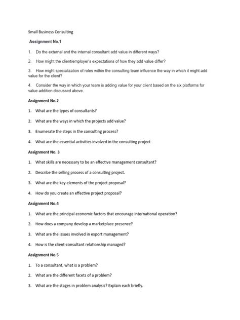 Small Business Consulting Emabini Assignment Pdf Consultant