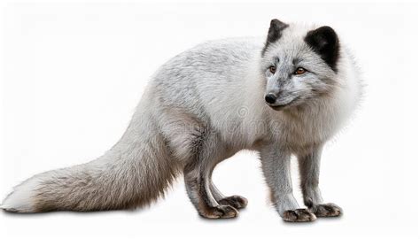 Arctic Fox Isolated On A White Background Ultra Realistic Stock