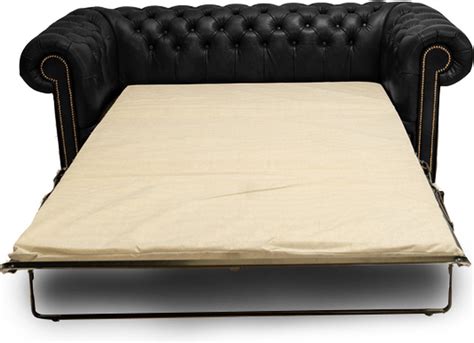 Chesterfield Slaapbank First Class Leer 3 Zits Mat Zwart 2 Tot 4