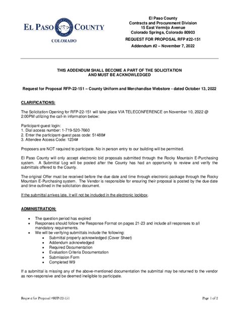 Fillable Online 22 151 Rfp Addendum 2 Fax Email Print Pdffiller