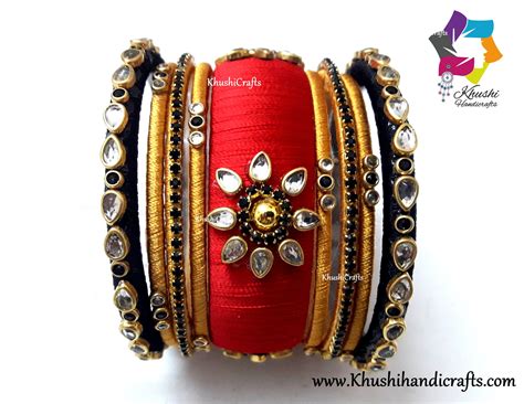 Buy Black And Red Silk Thread Bangles Online Khushi Handicrafts