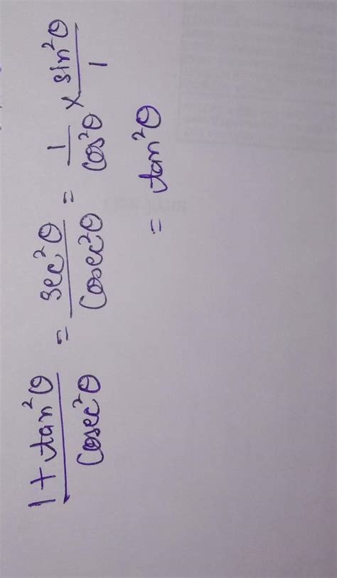 Tan Cosec Is Equal To Brainly In