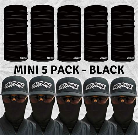 Black Colour Neck Gaiters Mini Pack5 Unit Pack