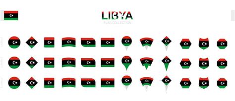 Premium Vector Large Collection Of Libya Flags Of Various Shapes And