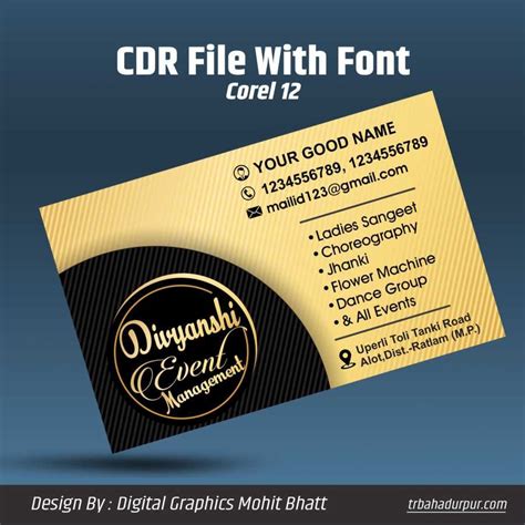 Visiting Card Size In Mm Coreldraw