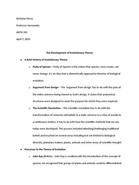 Anth 101 Ch2 Writing Assignment Pdf Natural Selection Creationism