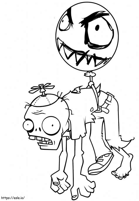 Balon Zombie Di Plants Vs Zombies Gambar Mewarnai