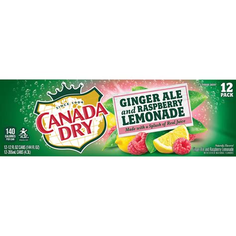 Canada Dry Lemonade Ginger Ale And Raspberry 12 Pack 12 Fl Oz