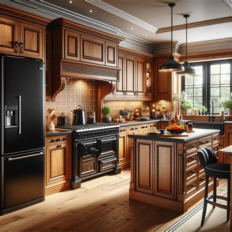 Elegant Cabinet Colors With Black Appliances Enhancing Modern Kitchens