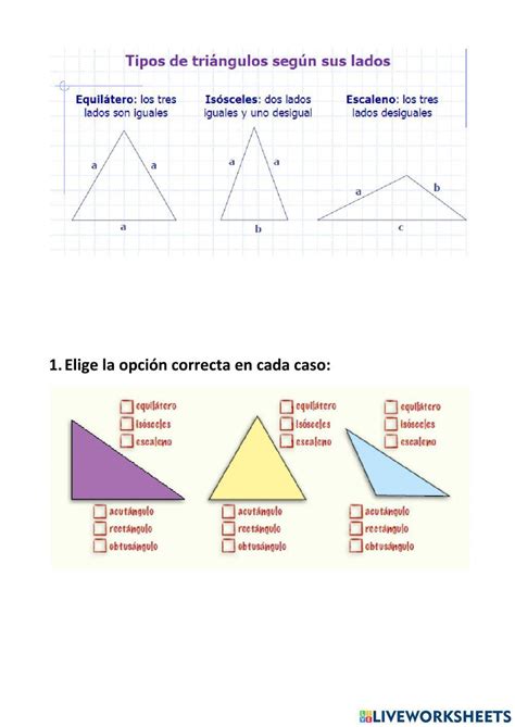 Triángulos Free Interactive Worksheets 898899