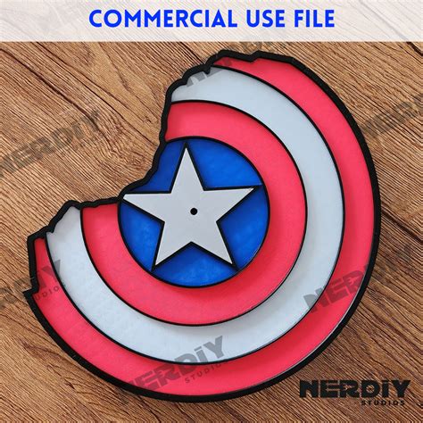 Stl File Captain America Shield Clock Commercial File・model To