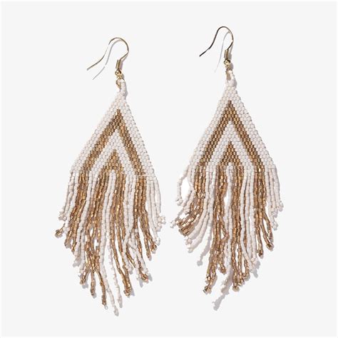 Beaded Dangle Earrings Inkalloy Handmade Modern Bohemian Jewelry