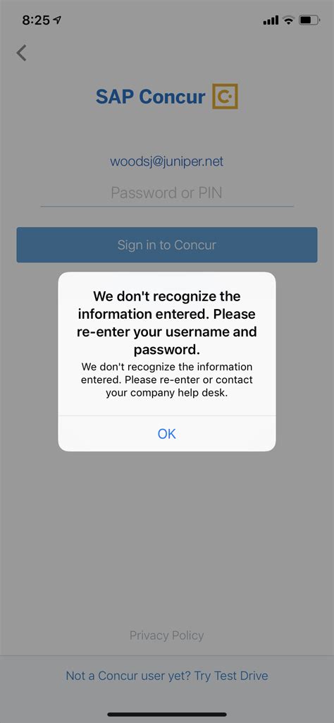 Solved Cannot Login To Concur Mobile App Sap Concur Community