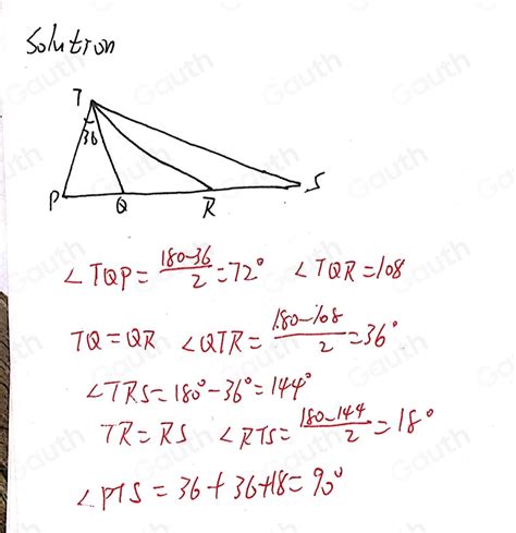 Solved In The Diagram Shown Ptqtqr Also Rtrs And ∠ Ptq36 What Ii