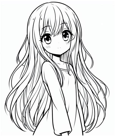 Anime Girl Printable Coloring Pages Free