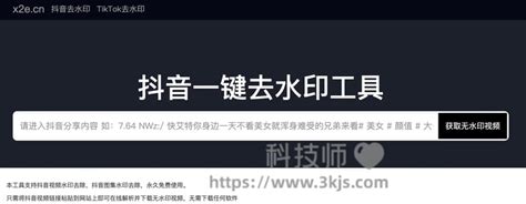 x2e 抖音去水印解析网站 含教程 科技师