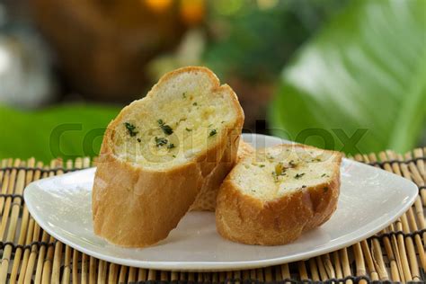 Slice Of Garlic Bread Stock Image Colourbox