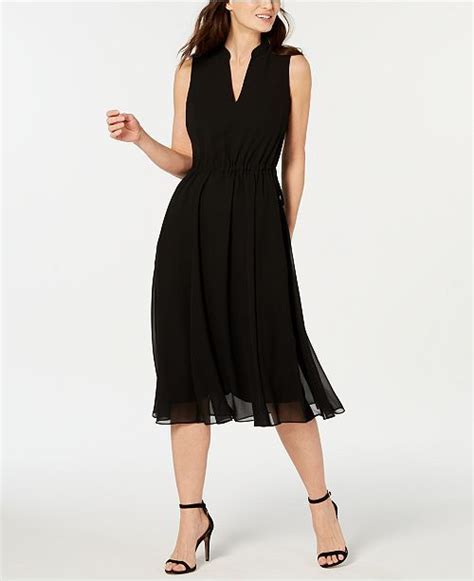 Anne Klein Chiffon Drawstring Waist Dress Macys