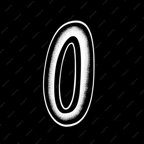 Premium Vector Number Zero Art Illustration Hand Drawn Black And