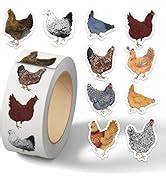 500pcs Cute Cartoon Chicken Stickers Set Round Waterproof