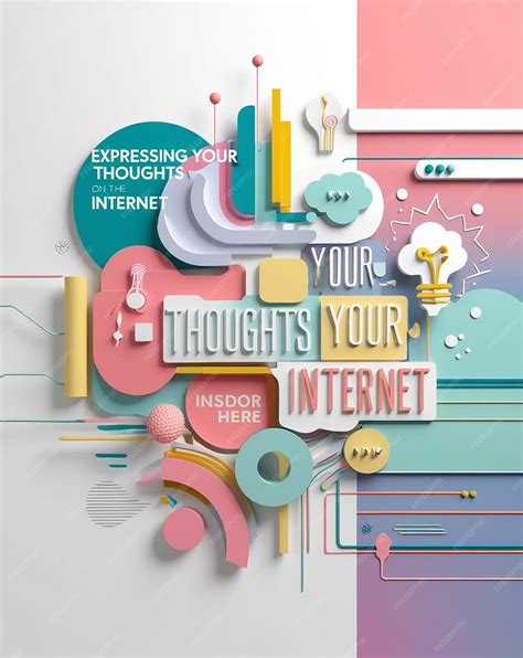 Premium Photo Expressing Your Own Thoughts On The Internet Modern Design Collage Of