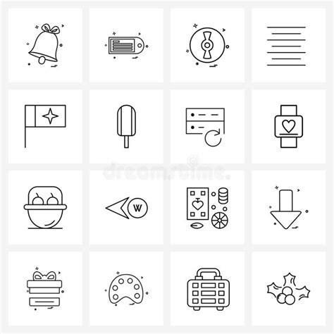 Universal Symbols Of 16 Modern Line Icons Of Game Sports Flag Ui