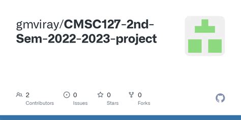 Github Gmviraycmsc127 2nd Sem 2022 2023 Project