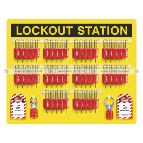Open Lockout Station Side View For 50 Locks With Goods E Square