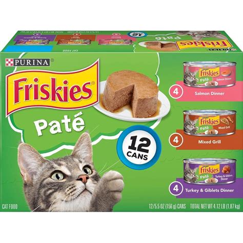Purina Friskies Wet Cat Food Pate Variety Pack Salmon Dinner Turkey