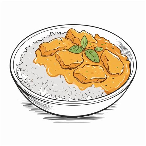 Curry Clipart Illustration Of Chicken Curry In A Saucepan Vector
