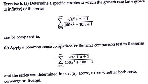 solved exercise 6 a determine a specific p series to