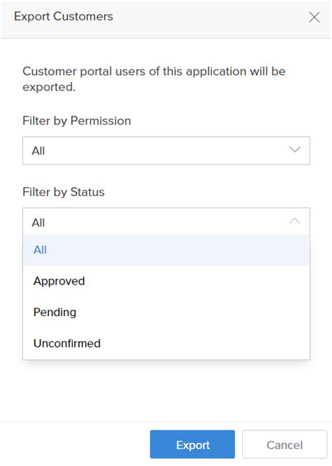Export Customers Manageengine Appcreator Help