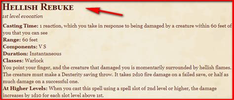 Hellish Rebuke Dandd 5th Edition Dandd 5e Character Sheets
