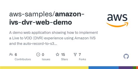 Github Aws Samplesamazon Ivs Dvr Web Demo A Demo Web Application Showing How To Implement A