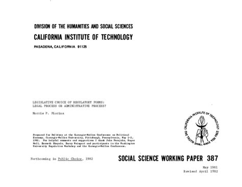Pdf Legislative Choice Of Regulatory Forms Legal Process Or