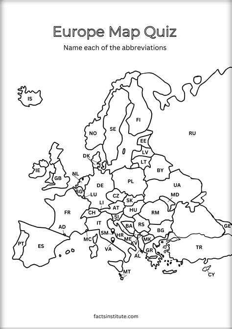 Free Printable Map Of Europe The Facts Institute