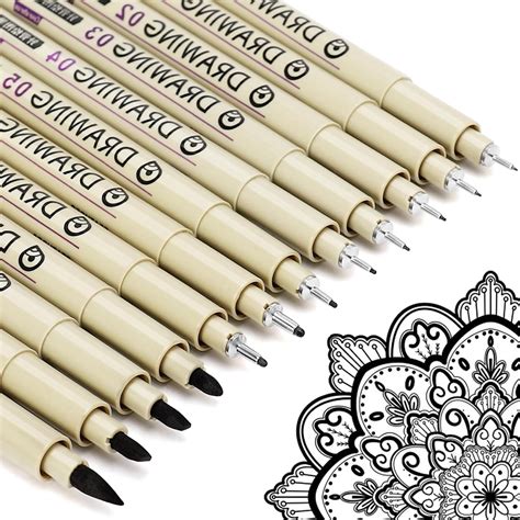 Muchcute Micro Fineliner Art Drawing Pens 12 Black Fine Liner