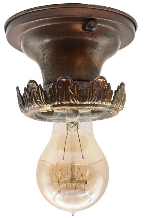 Bare Box Beam Brass Fixtures With Leafy Surround — Architectural Antiques