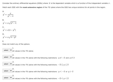 Solved Consider the ordinary differential equations (ODEs) | Chegg.com