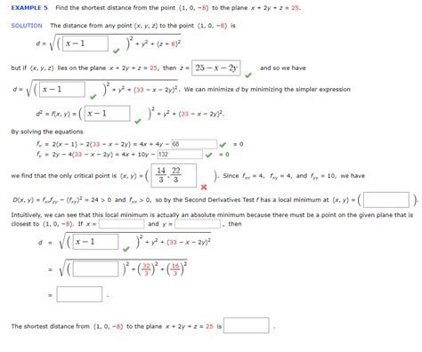 Solved Find The Shortest Distance From The Point Chegg