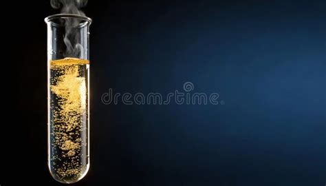 Bubbles Rising In A Test Tube During A Scientific Experiment At A