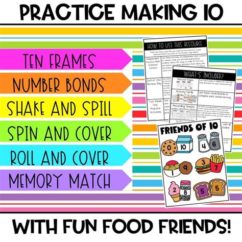 Friends Of 10 Math Activities Making 10 Math Centers Ways To Make 10