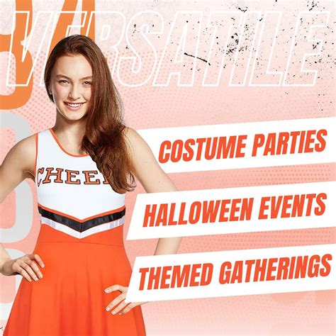Orange Cheerleader Outfit With Pom Poms Redstar Fancy Dress