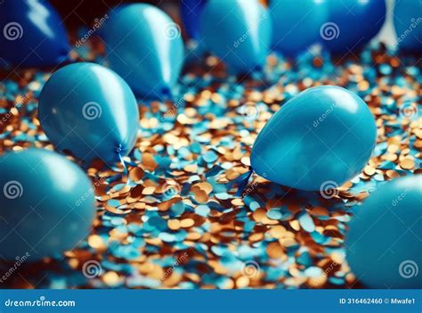 Balloons Banner Background Sweet Blue Celebration Confetti Festive