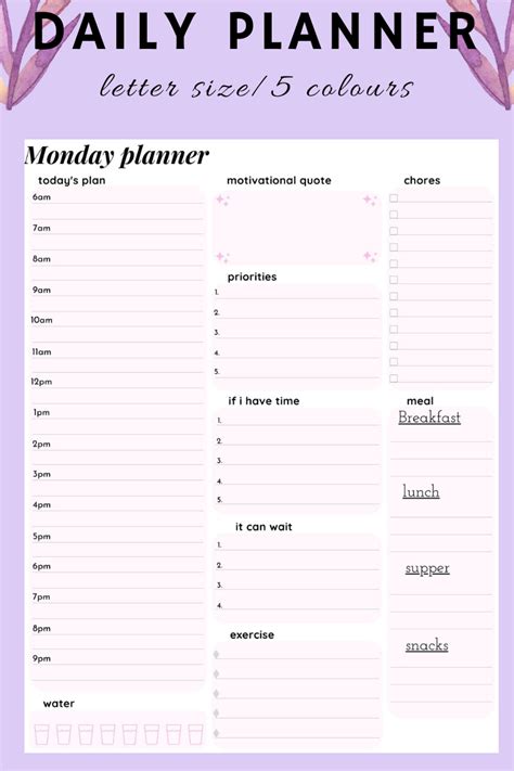 Aesthetic Daily Planner Printable