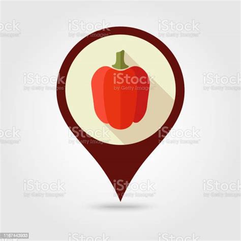 Pepper Flat Pin Map Icon Vegetable Vector Stock Illustration Download