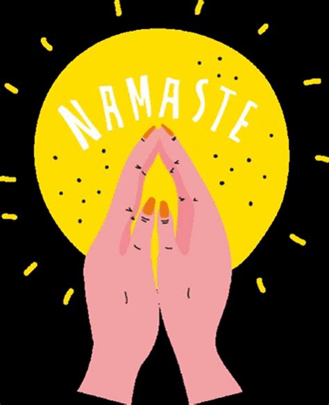 Namaste Yellow Praying Cartoon Animation 
