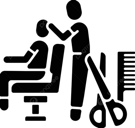 Hair Cutting Black Glyph Icon Procedure Hair Care Cutting Vector