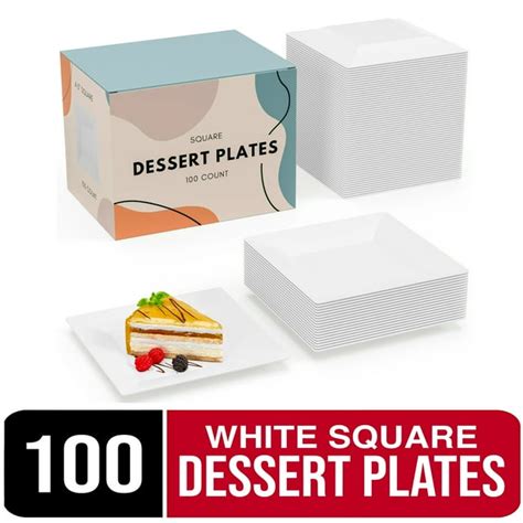 Exquisite Square Mini Dessert Plates 45 100 White Disposable