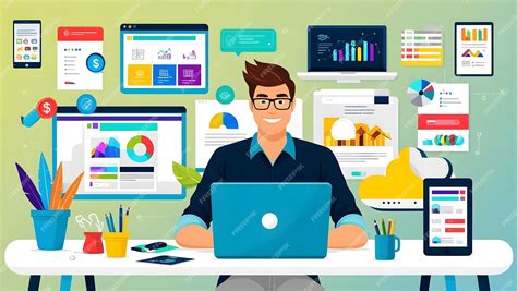 Modern Data Analyst Workspace With Interactive Dashboards And Graphs